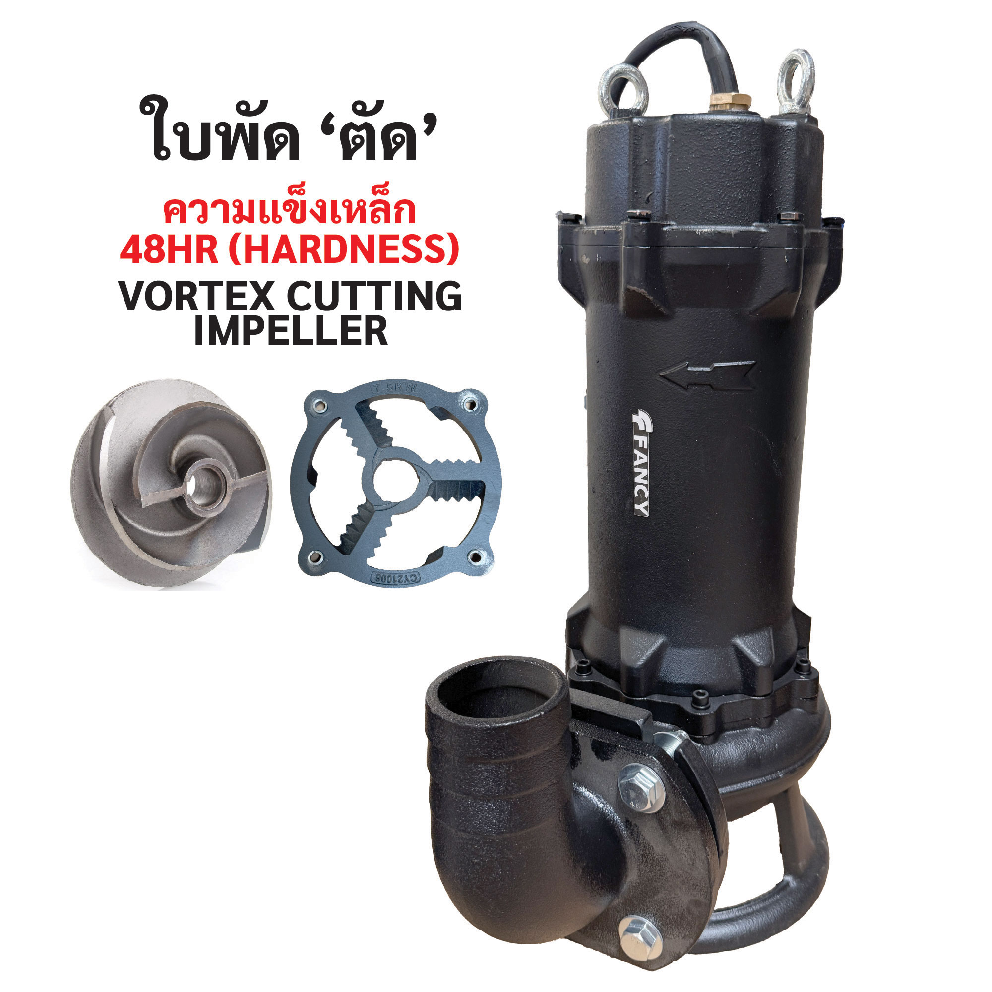 ปั๊มแช่ดูดโคลน ใบพัดตัด 380V - BJ Machine Tools