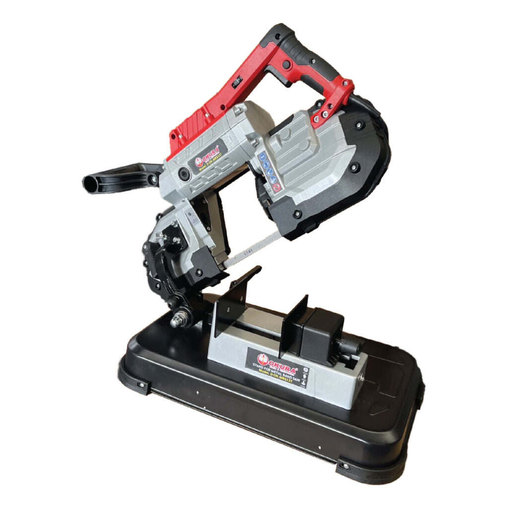 เครื่องเลื่อยเหล็ก ใบเลื่อยสายพาน ใช้ไฟฟ้า 2 IN 1 - BJ Machine Tools