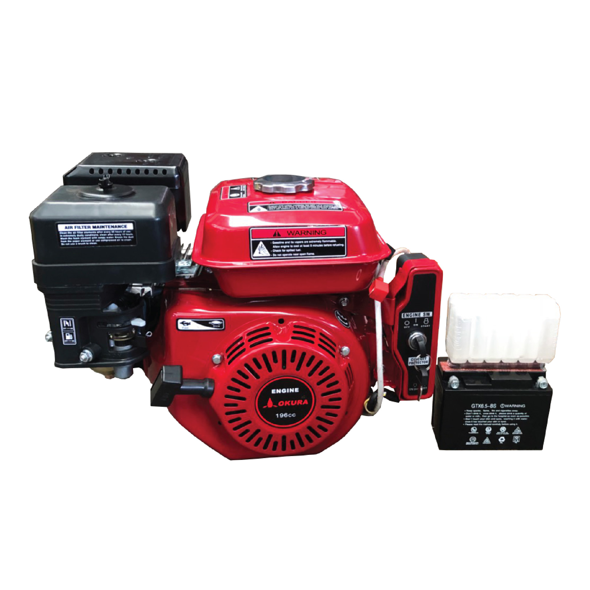 เครื่องยนต์ เบนซิน 7HP สตาร์ทกุญแจและมือ - BJ Machine Tools