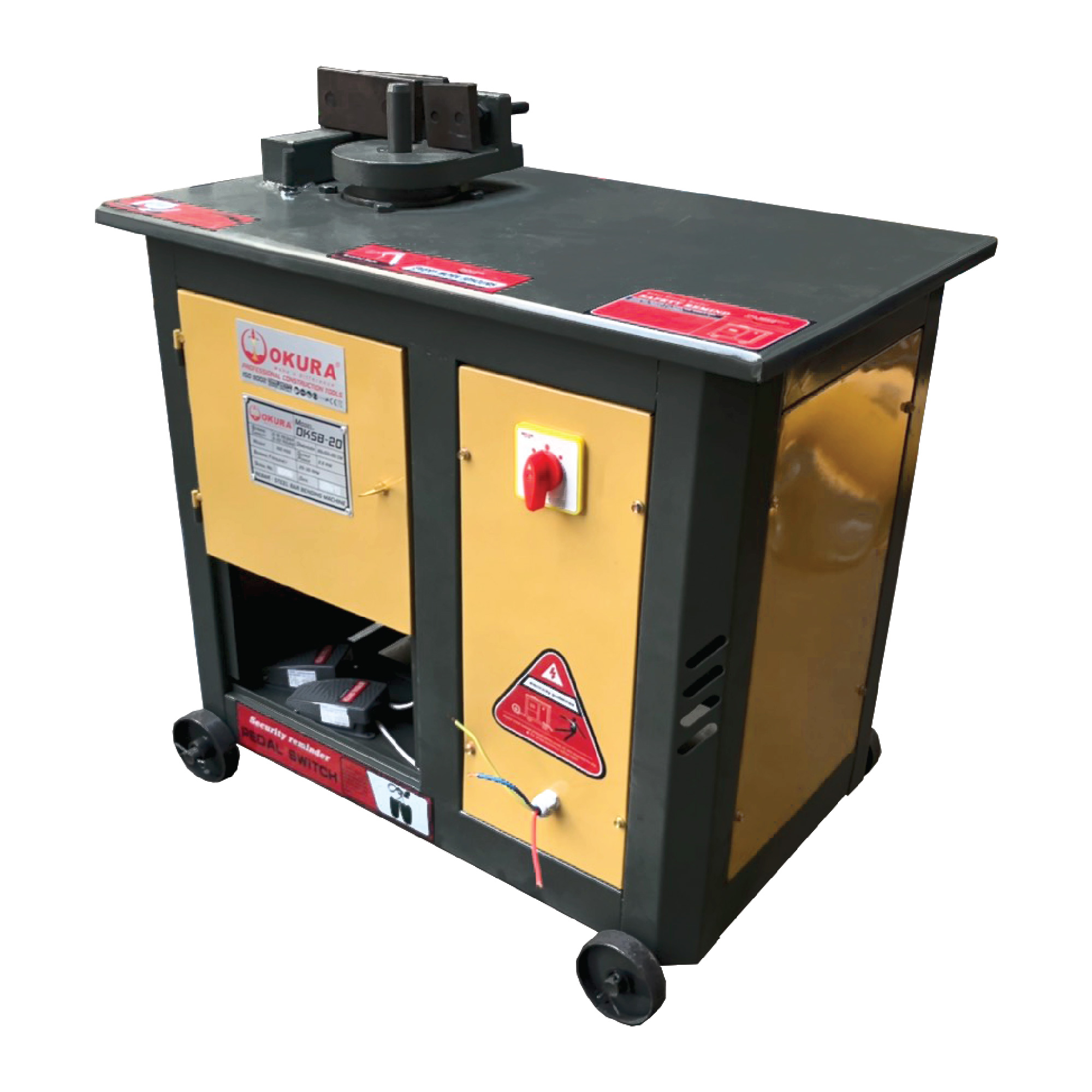 เครื่องดัดเหล็กไฟฟ้า งอ เหล็กปลอก ระบบเฟือง กลม 20 MM ข้ออ้อย 16MM - BJ Machine Tools