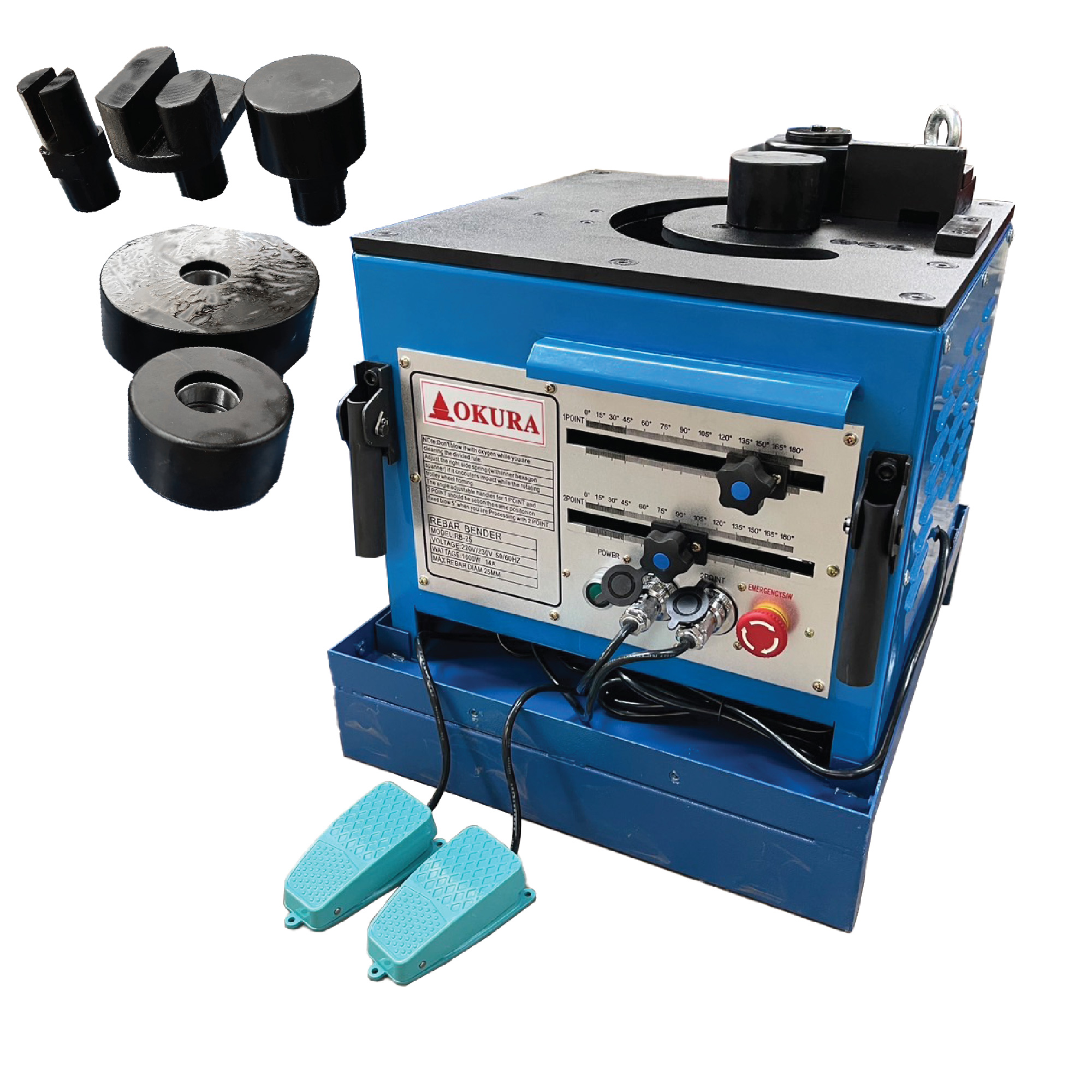 เครื่องดัดเหล็กไฟฟ้า งอ ระบบเฟืองพกพา 6-25MM - BJ Machine Tools