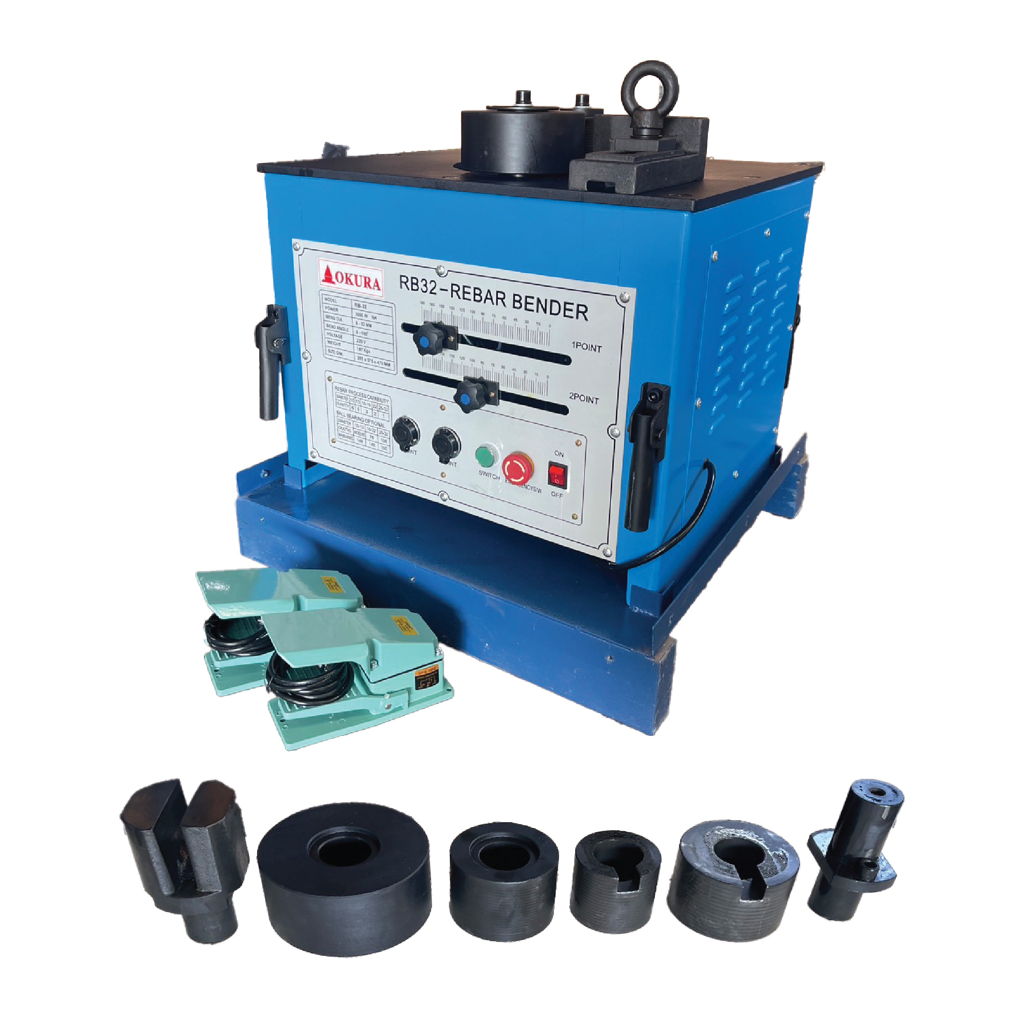 เครื่องดัดเหล็กไฟฟ้า งอ ระบบเฟืองพกพา 6-32MM - BJ Machine Tools