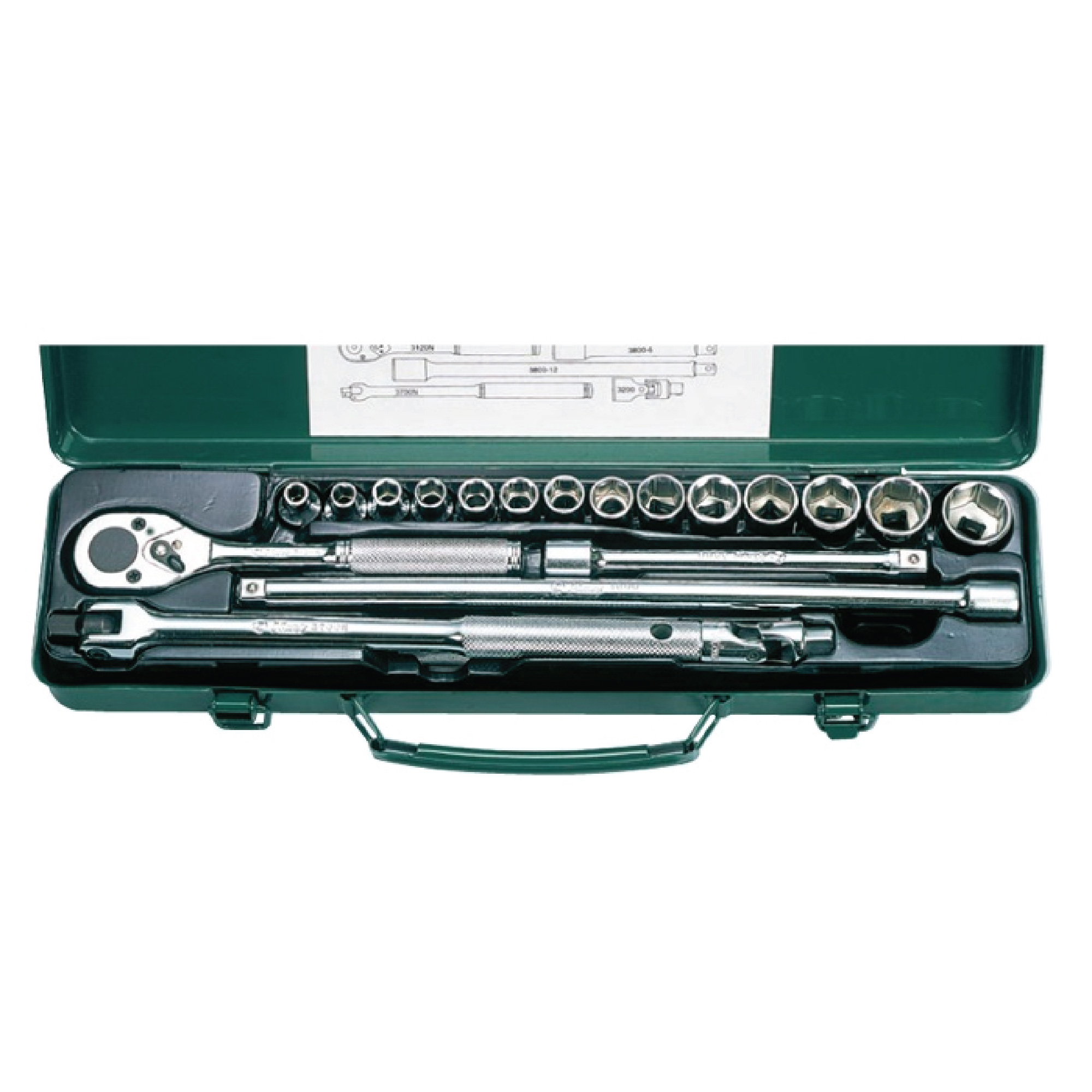 บ๊อกซ์ชุด 3/8" 6P - 19 ตัวชุด - BJ Machine Tools