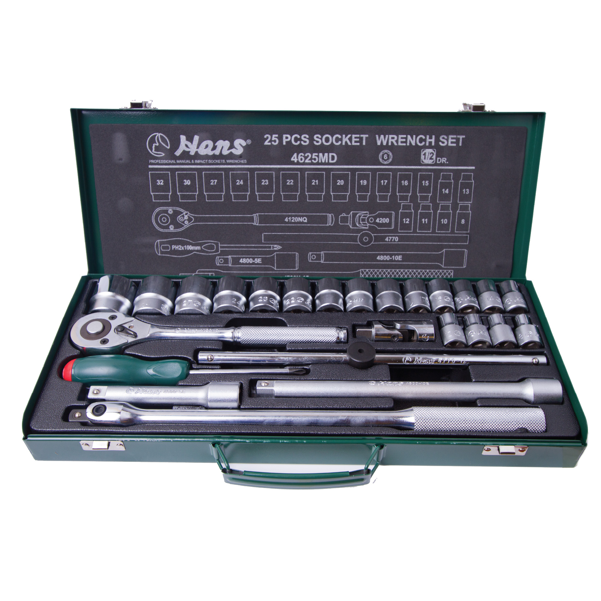 บ๊อกซ์ชุด 1/2" 6P - 25 ตัวชุด - BJ Machine Tools