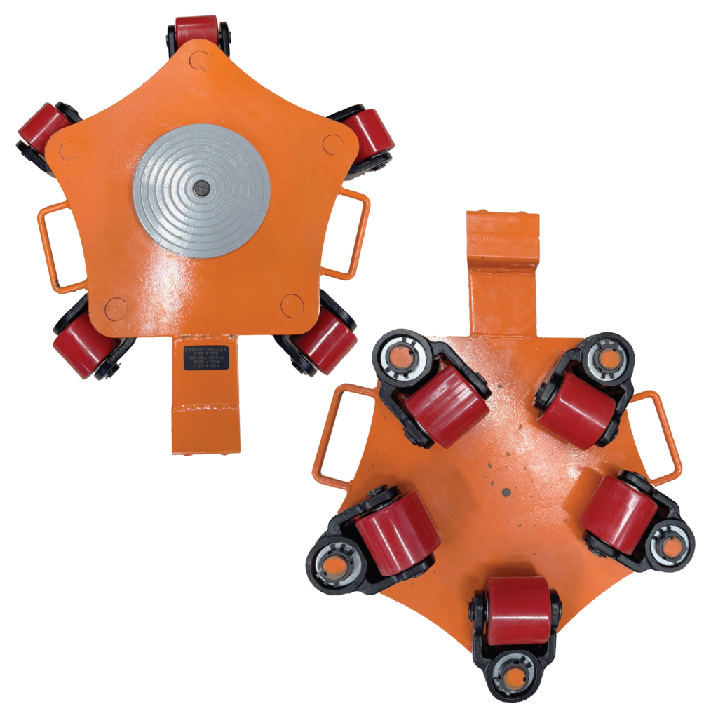 เต่าลากเครื่องจักรล้อโพลิยูรีเทน รุ่น CRP ล้อหมุน 360 องศา 4 TONS - BJ Machine Tools