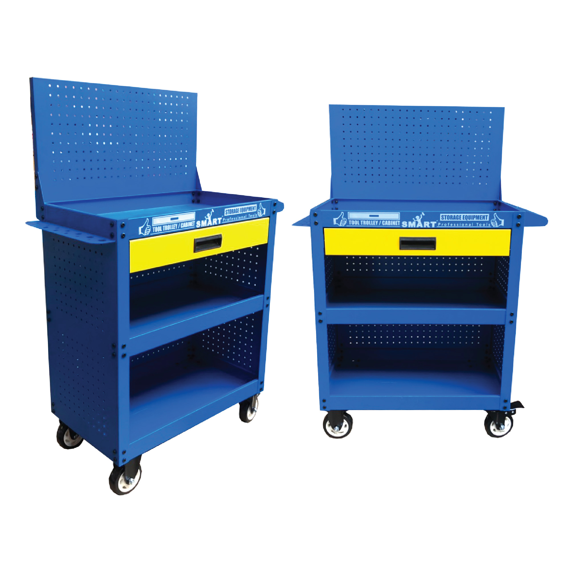 รถเข็นเครื่องมือ 3 ชั้นโล่ง - 1 เกะ - สีฟ้า 18.7 KGS - BJ Machine Tools