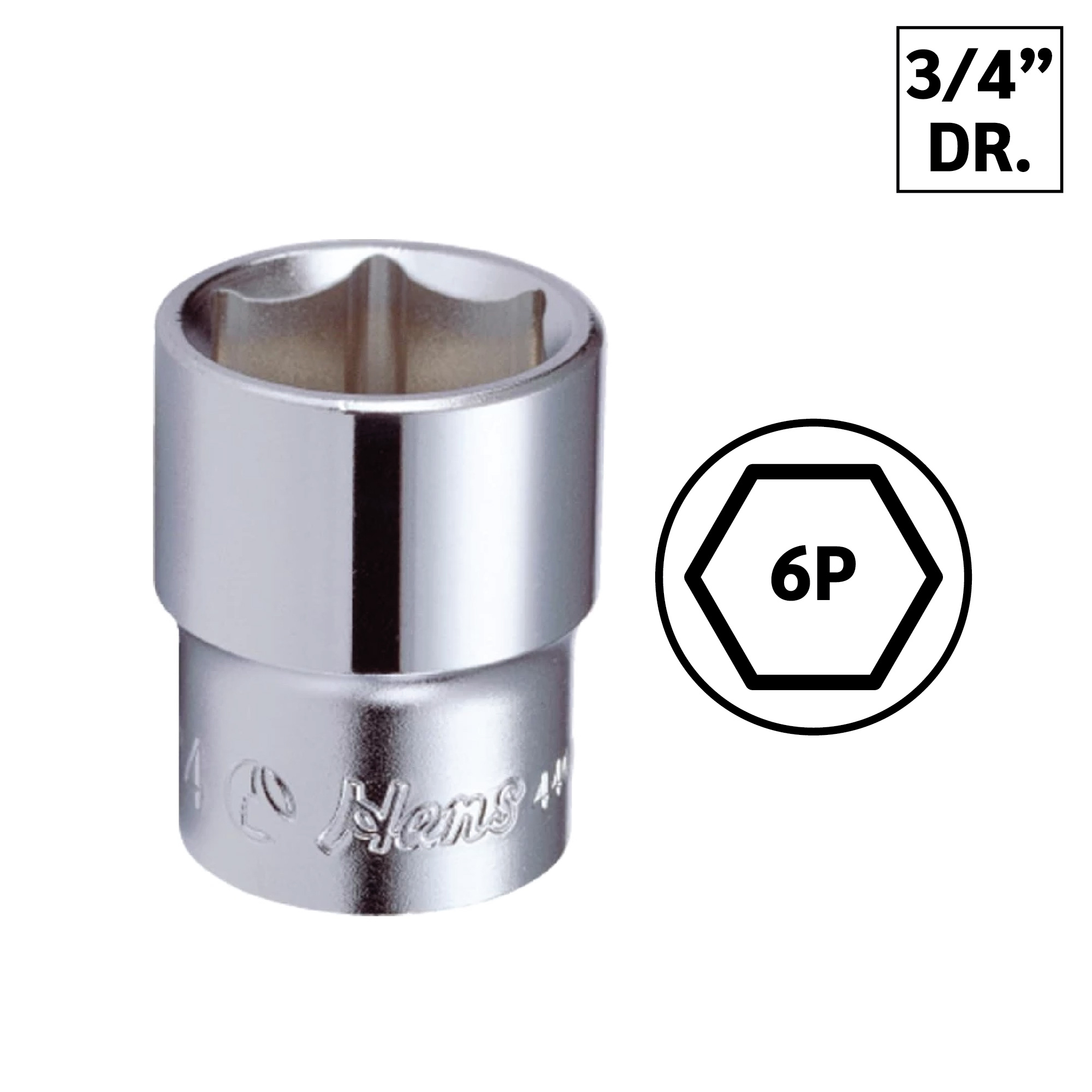 ลูกบ๊อกซ์ สั่น 3/4" หกเหลี่ยม 6P - BJ Machine Tools