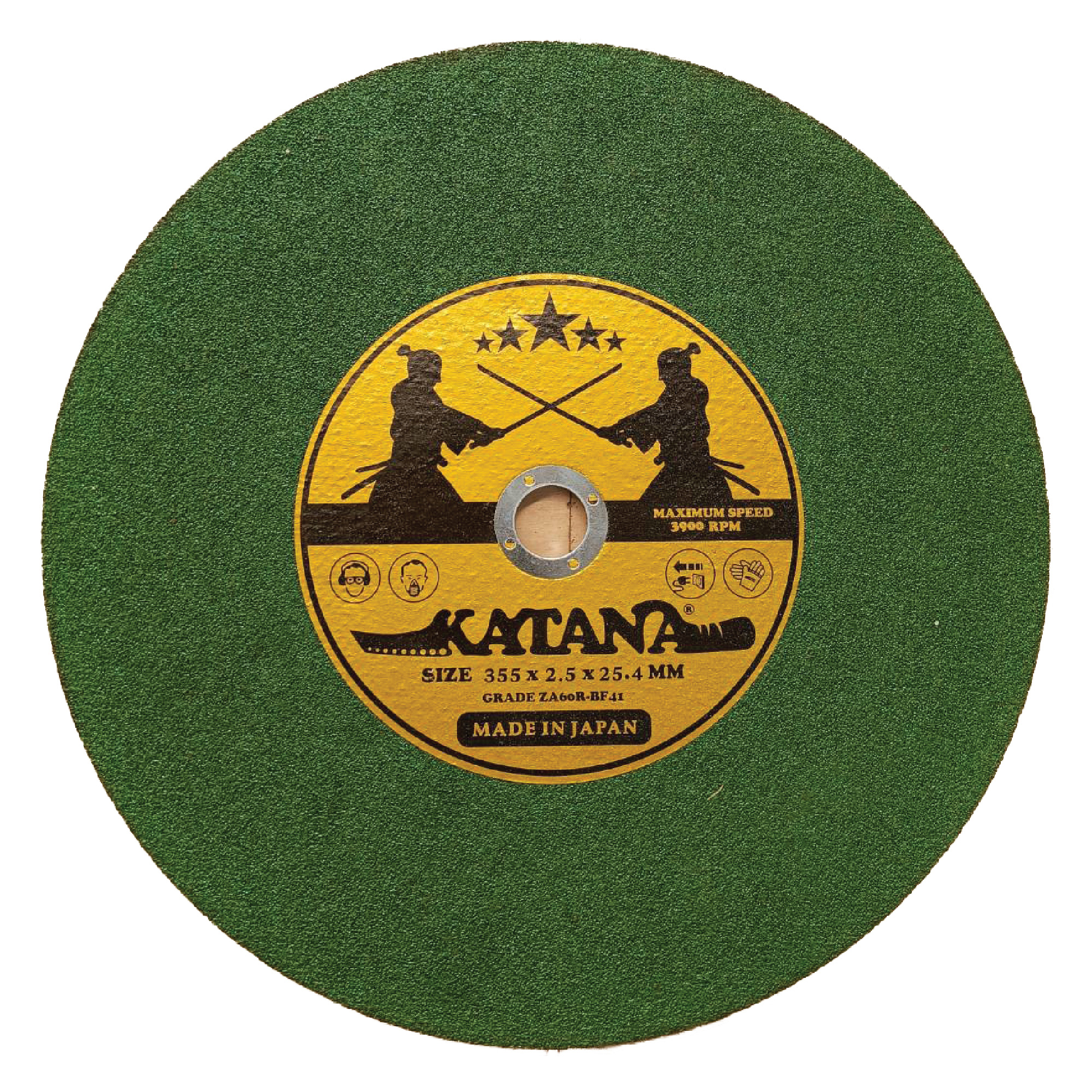 แผ่นตัดเหล็กและสแตนเลส ใบเขียวKATANA 14"-16" - BJ Machine Tools