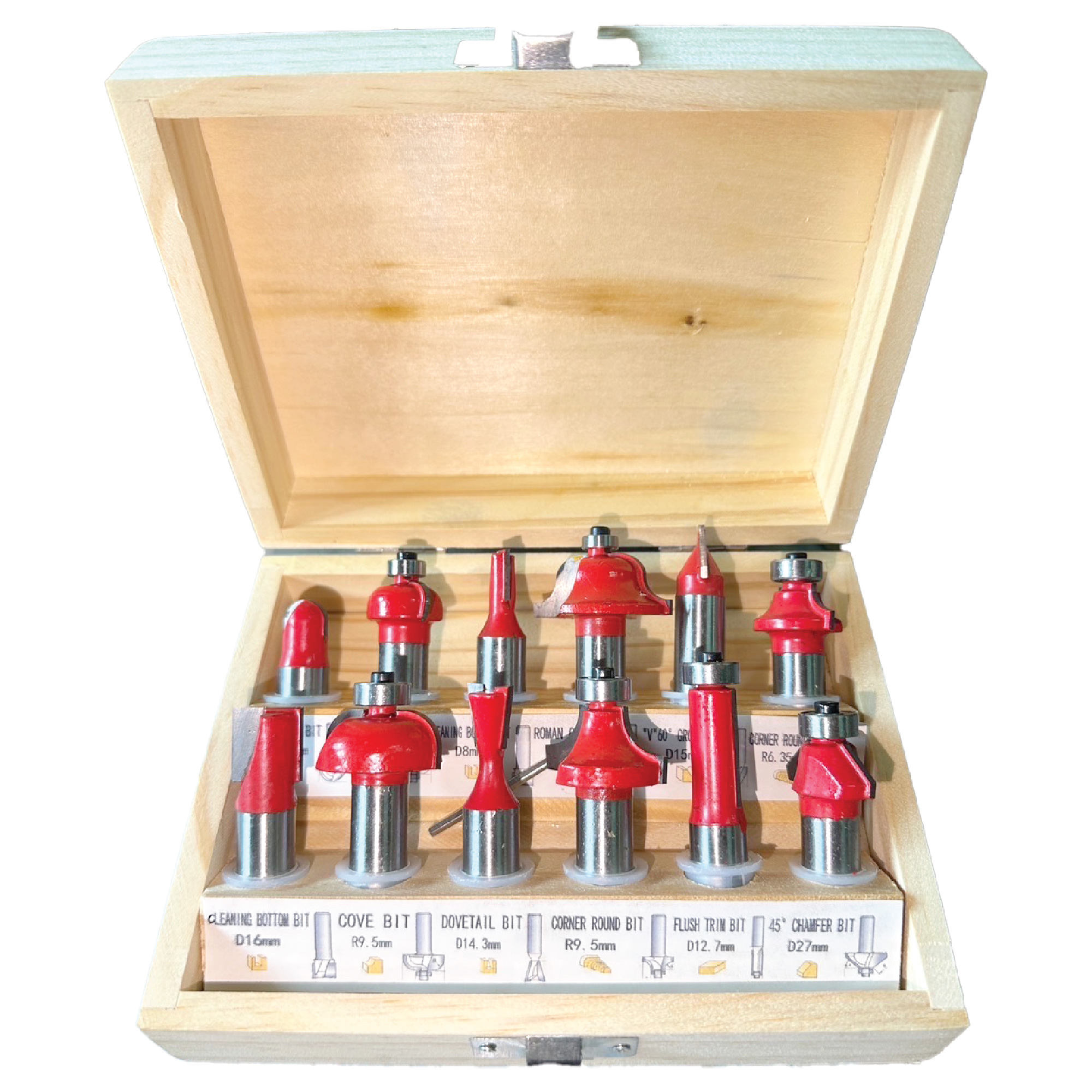 ดอกเร้าเตอร์ 12 ตัวชุด แกน 1/2" - BJ Machine Tools