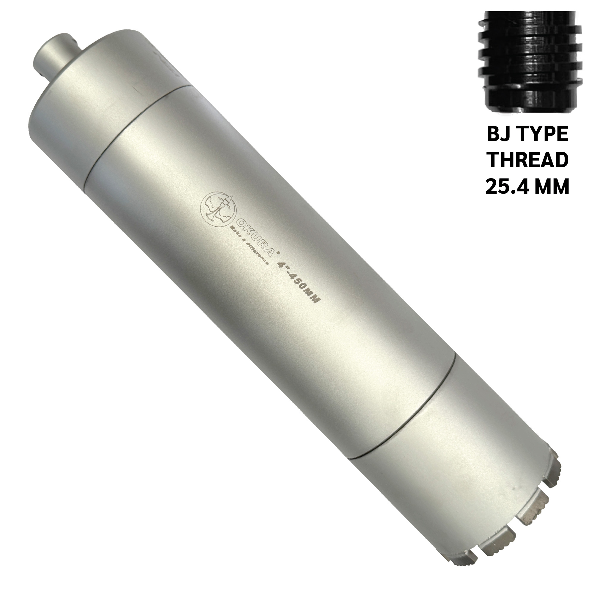 กระบอกเพชรเจาะคอนกรีต เกลียว BJ (25.4) (แยกส่วนได้) - BJ Machine Tools