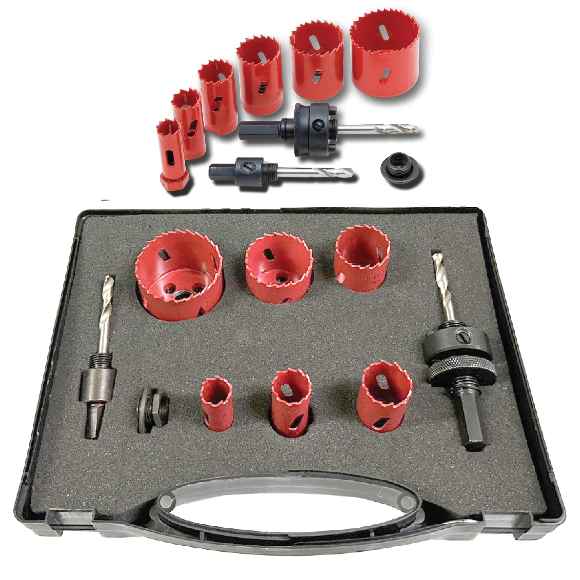 ดอกโฮลซอเจาะเหล็ก ไบเมททอล (BI METAL) 9 ตัวชุด - BJ Machine Tools